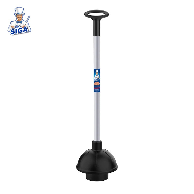 MR.SIGA 2-Way Rubber Toilet and Drain Plunger, Aluminium Handle