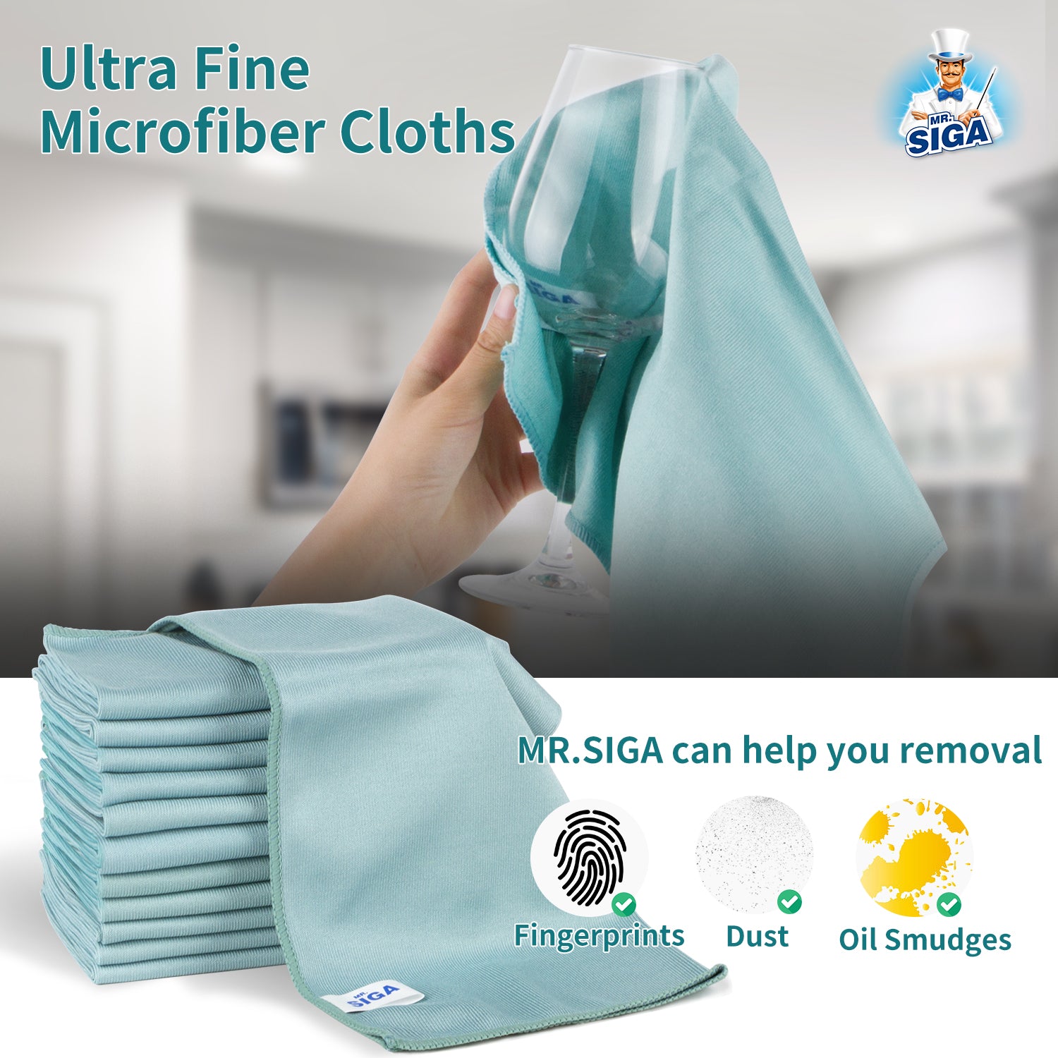 Care without Trace: MR.SIGA Ultra Microfiber Cleaning Cloths for Your