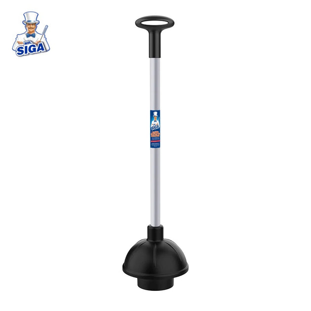 MR.SIGA 2-Way Rubber Toilet and Drain Plunger, Aluminium Handle