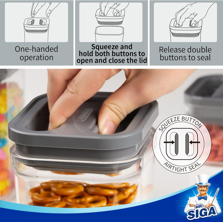 MR.SIGA 6 Piece Airtight Food Storage Container Set, BPA Free Kitchen